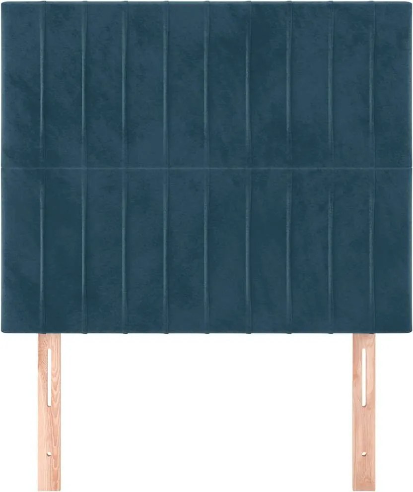 Čelo postele tmavě modré 90x5x118/128 cm sametové 3116610