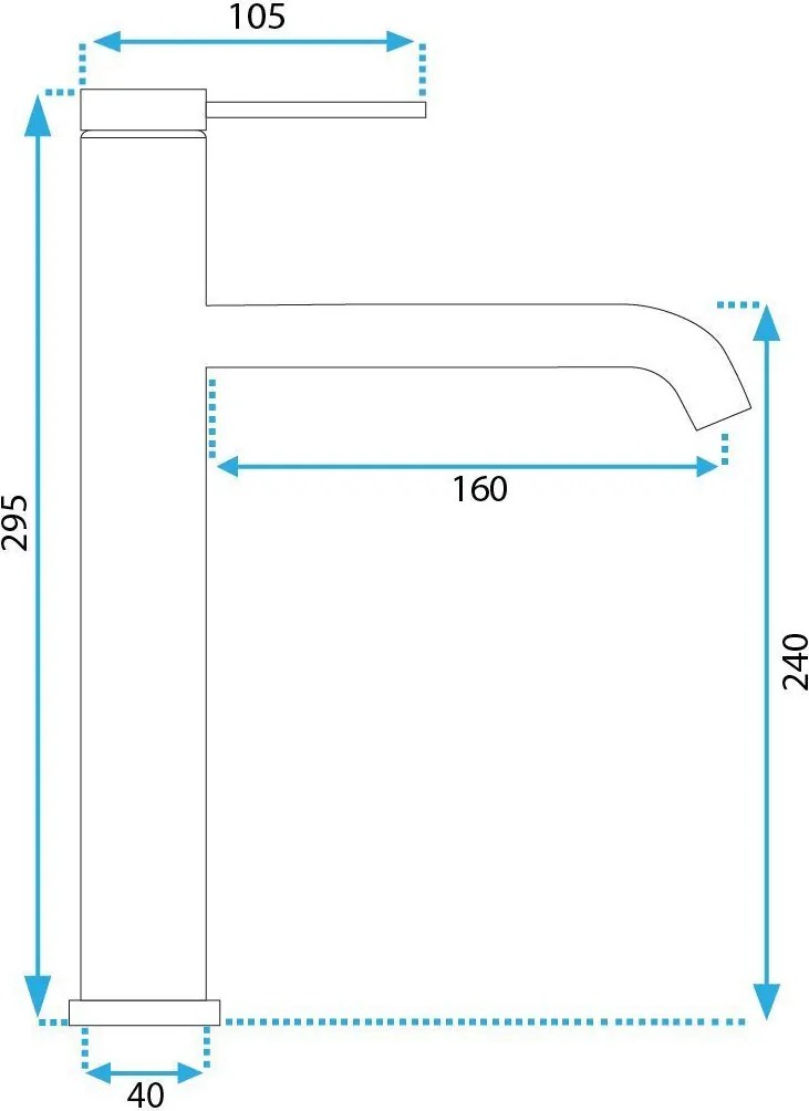 Rea Clif, vysoká umyvadlová baterie h-295, černá matná, REA-B5325