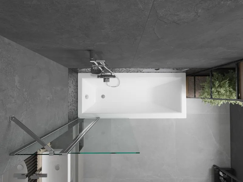 Mexen Flip, vanová zástěna 1-křídlová 80 x 150 cm, otočné křídlo, 6 mm čiré sklo, chromový profil, 894-080-101-01-00