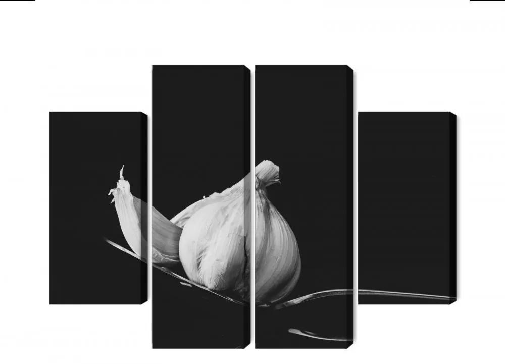 Vícedílný obraz Lžíce Česneku Nedostatek Nedostatek Přírodní plátno 200x150