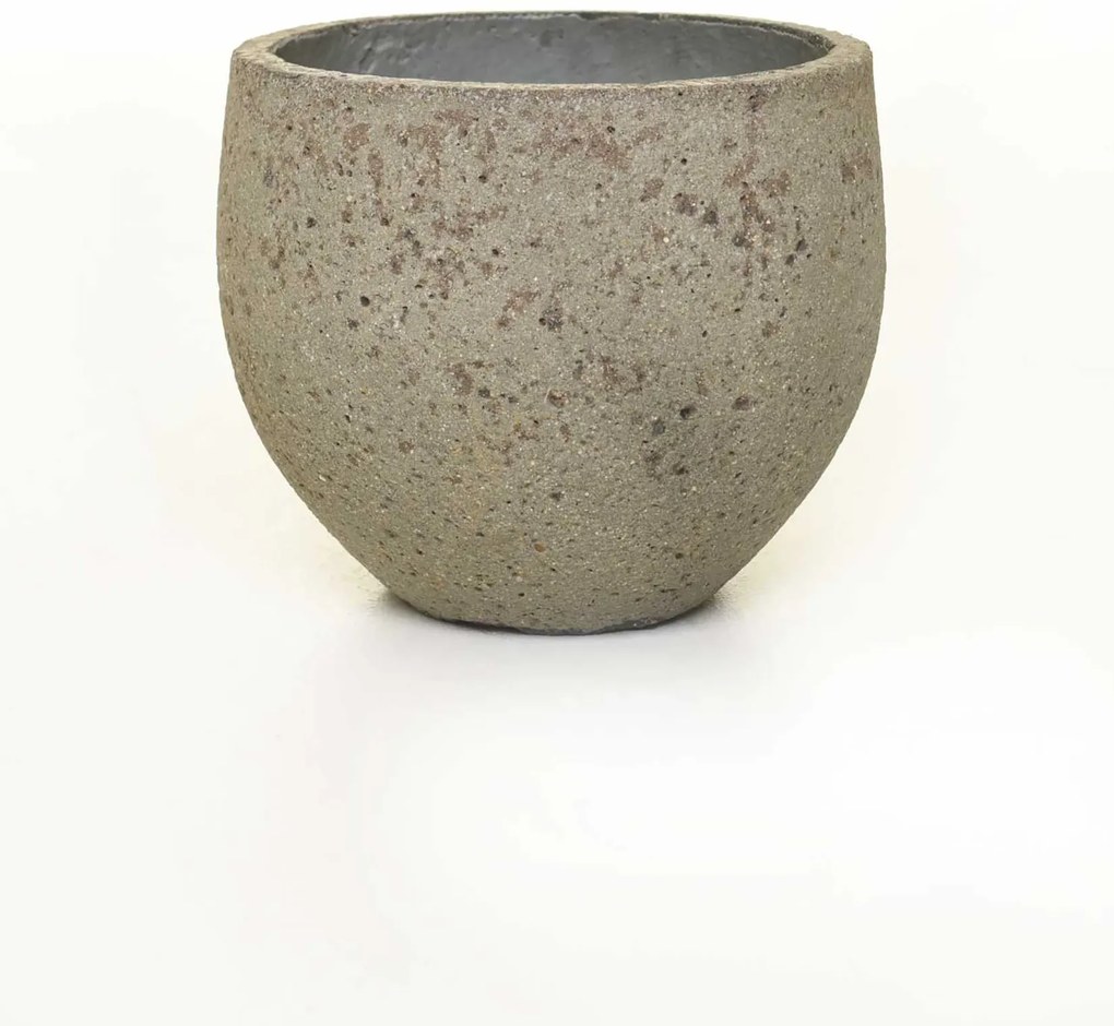 Kulatý květináč RAFIOT, vláknocement, 25x21 cm, šedý