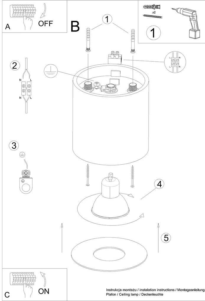 Stropní svítidlo Mika, 1x černé kovové stínítko