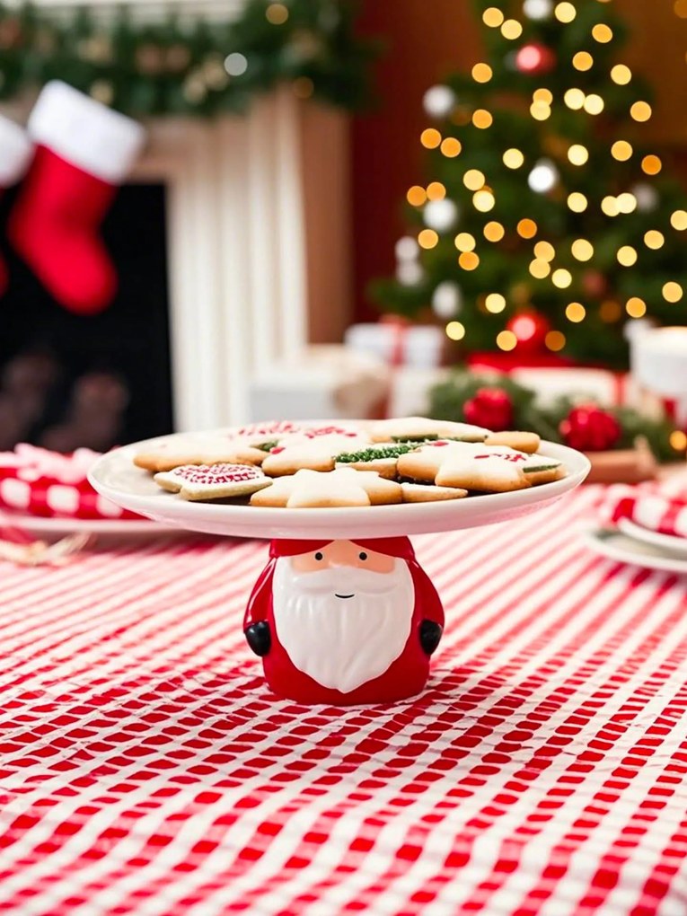 Sinsay - Vánoční podnos s figurkou Santa Clause - červená