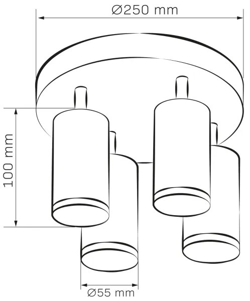LED RGBW Stmívatelné koupelnové bodové svítidlo TURYN 4xGU10/6,5W/230V IP44 bílá
