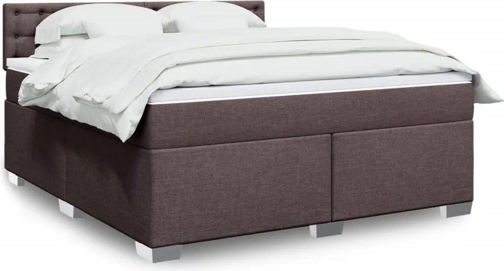 Box spring postel s matrací tmavě hnědá 180x200 cm textil 3285984