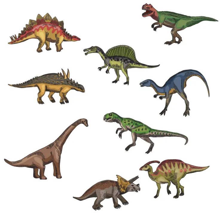 Živá Zeď Samolepka na zeď Dinosauři