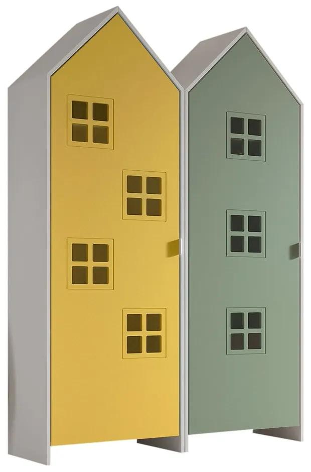 Žluto-zelená dětská šatní skříň 115x171,5 cm CASAMI BRUGES – Vipack