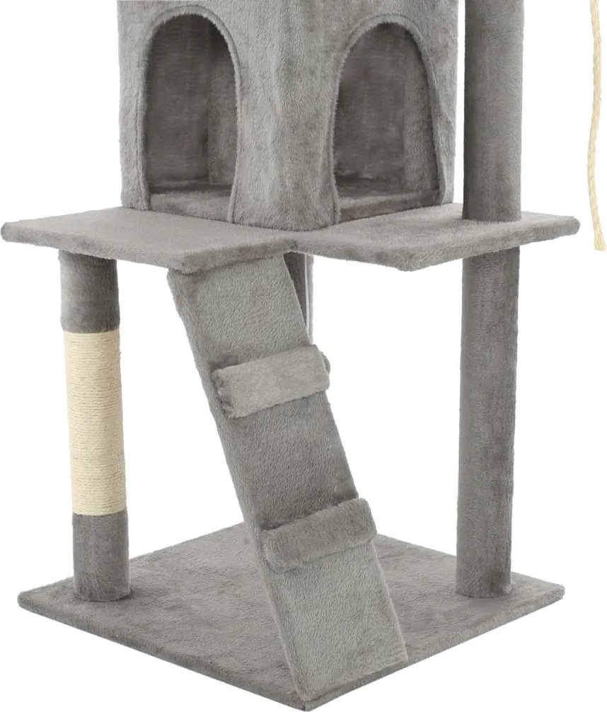 Škrabadlo pro kočky se sisalovými sloupky 120 cm šedé 170590