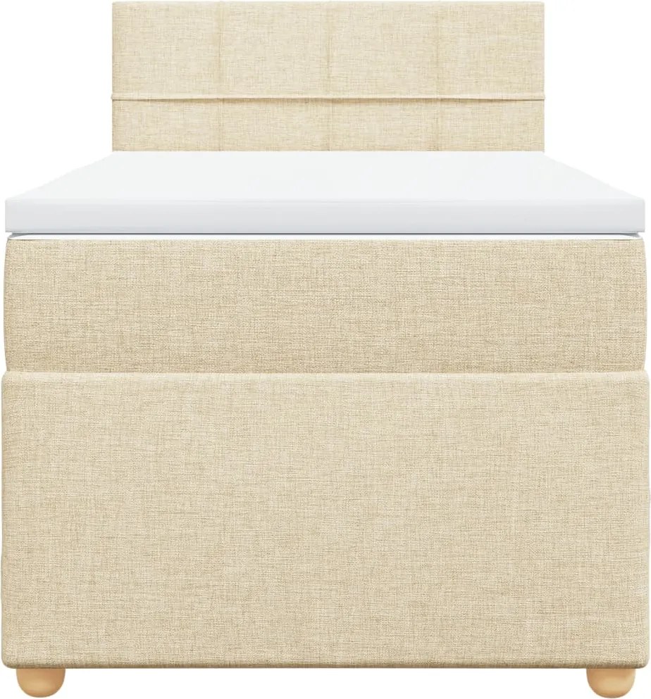 Box spring postel s matrací krémová 90x200 cm textil 3286568