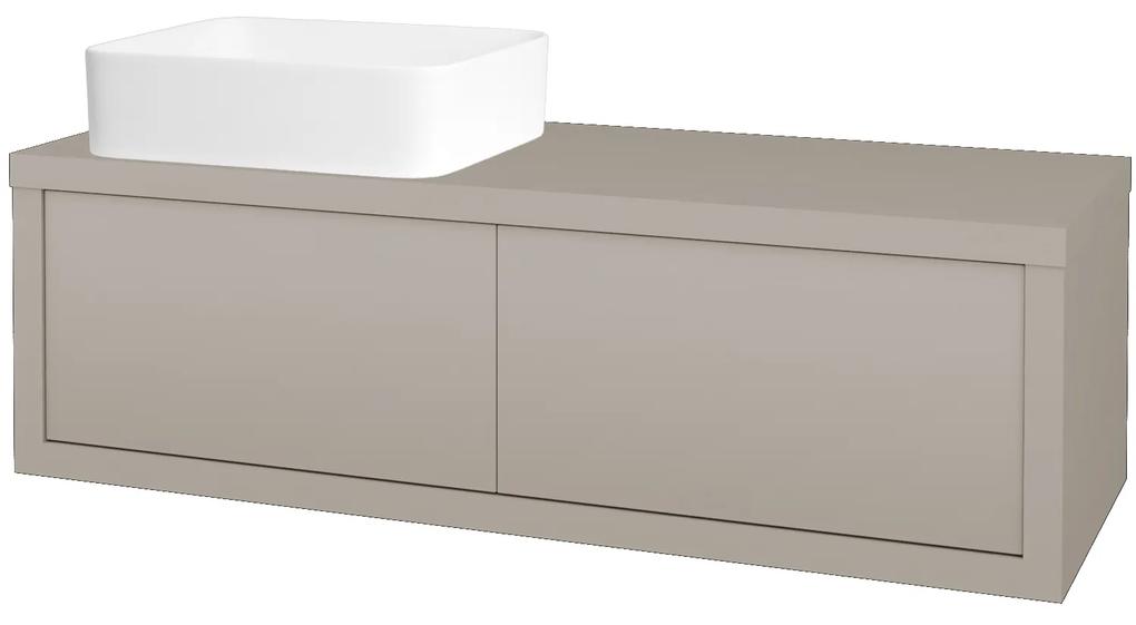 Dřevojas Koupelnová skříň STORM SZZ2 120 (umyvadlo Joy) Varianta: IND Individual / L01 Bílá vysoký lesk / Levé