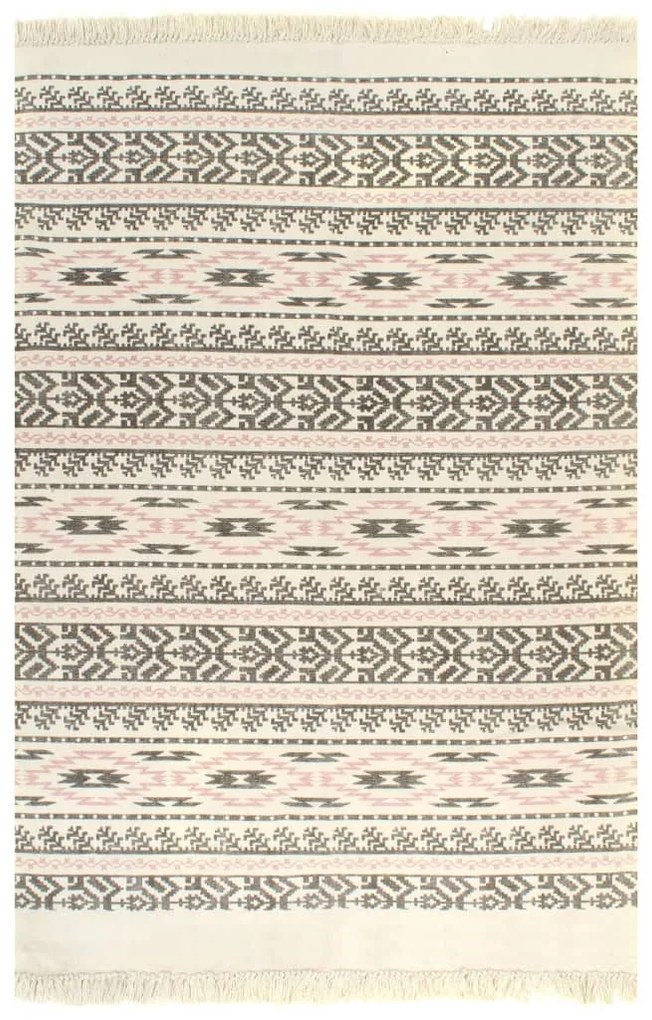 246544 vidaXL Koberec Kilim se vzorem bavlněný 160 x 230 cm šedorůžový