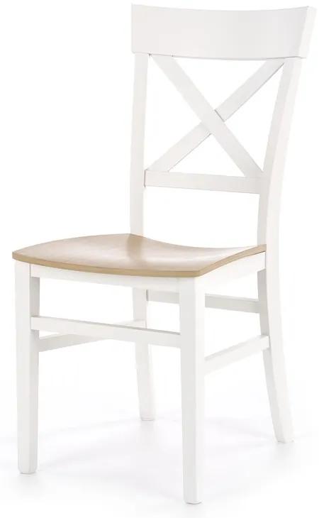 ImportWorld Jídelní židle RUTTI, bíla, medový dub