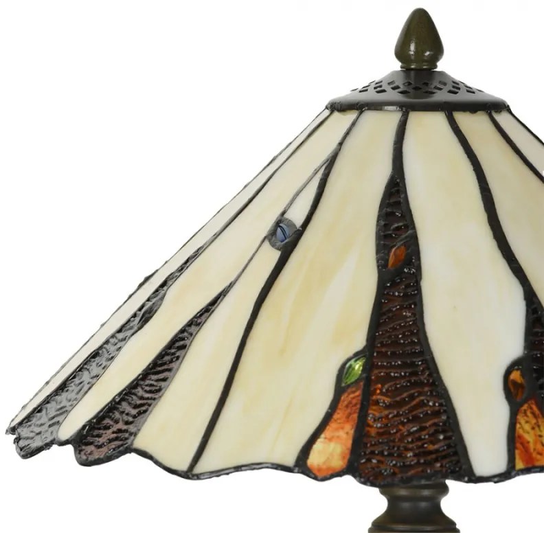 Stolní lampa Tiffany Vallois béžovo hnědá – 35x53 cm