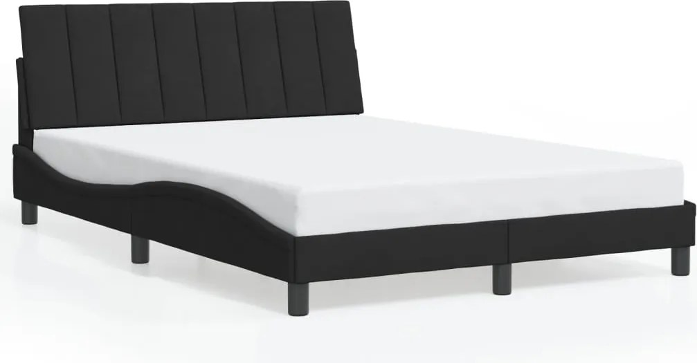 Rám postele s LED osvětlením bez matrace Hanko černý 140 x 190 cm samet 3213777