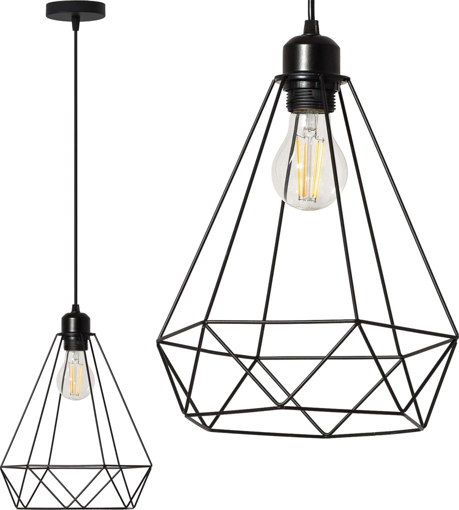 Toolight - Stropní lampa Reno 1xE27 180986, černá, OSW-00011