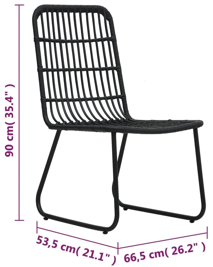 vidaXL Marketos Zahradní křesla 2 ks polyratan černá