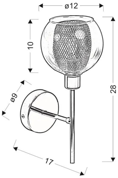 Nástěnné svítidlo OZZO 1xE14/40W/230V