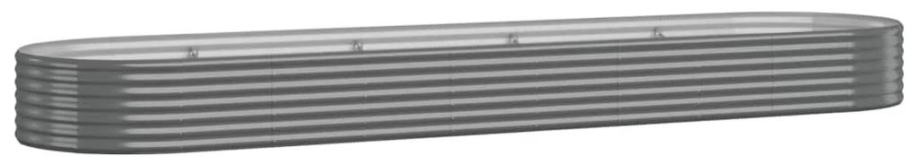 vidaXL Vyvýšený záhon práškově lakovaná ocel 396x100x36 cm šedý