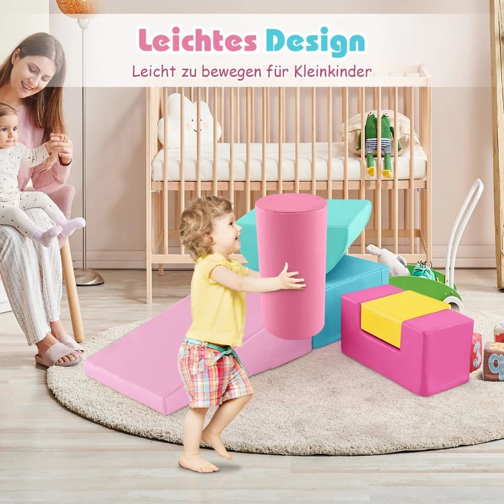 Costway 6 PCS. Pěnové stavebnice, obří stavebnice na běhání a lezení, tmavě