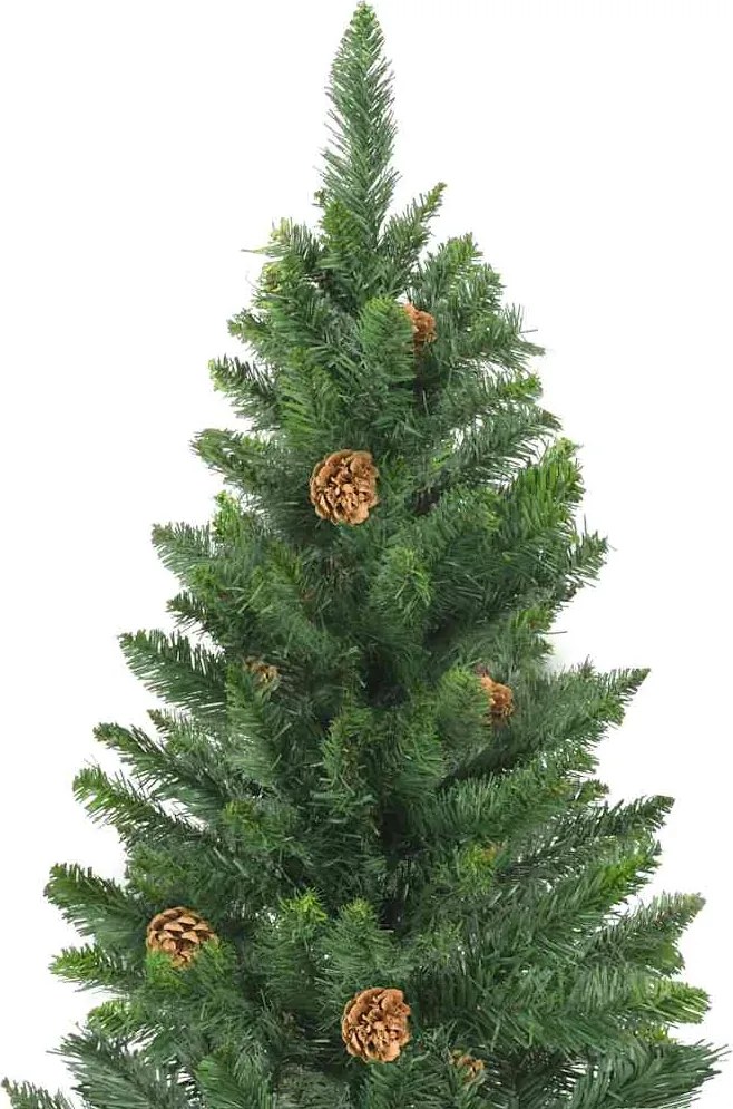 Umělý vánoční stromek se šiškami zelený 210 cm 284316