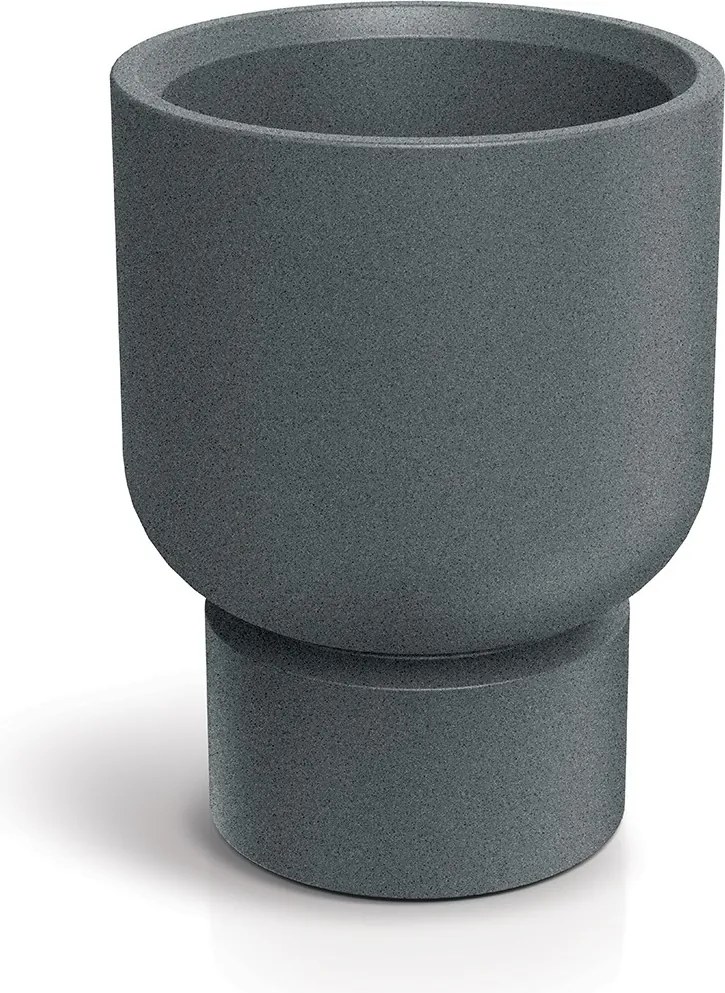 Plastový květináč MOLTAS BASE ROUND MIDL 40 cm granitově šedý