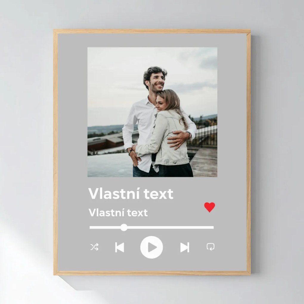 Personalizovaný magický fotoobraz v rámu - 50x70 - hudební přehrávač