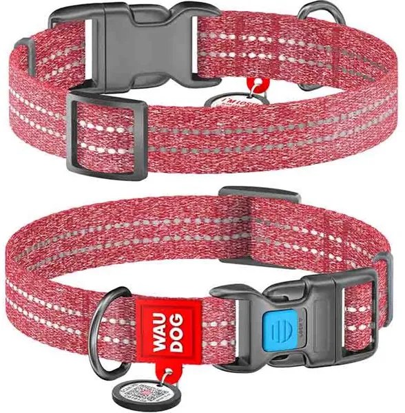 Obojek bavlna 15mmx25-35cm WAUDOG červený