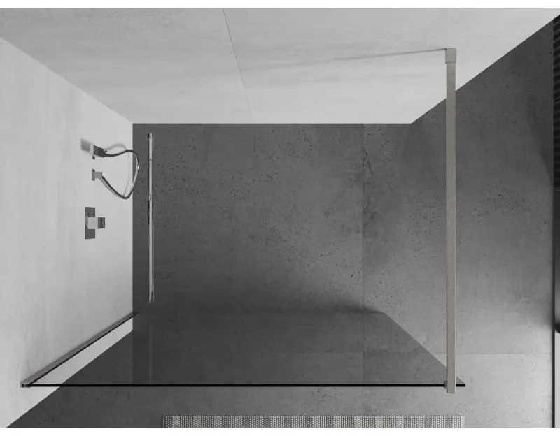 Mexen Kioto, sprchová zástěny typ Walk-In 100 x 200 cm, 8mm čiré sklo, ocelová, 800-100-101-97-00