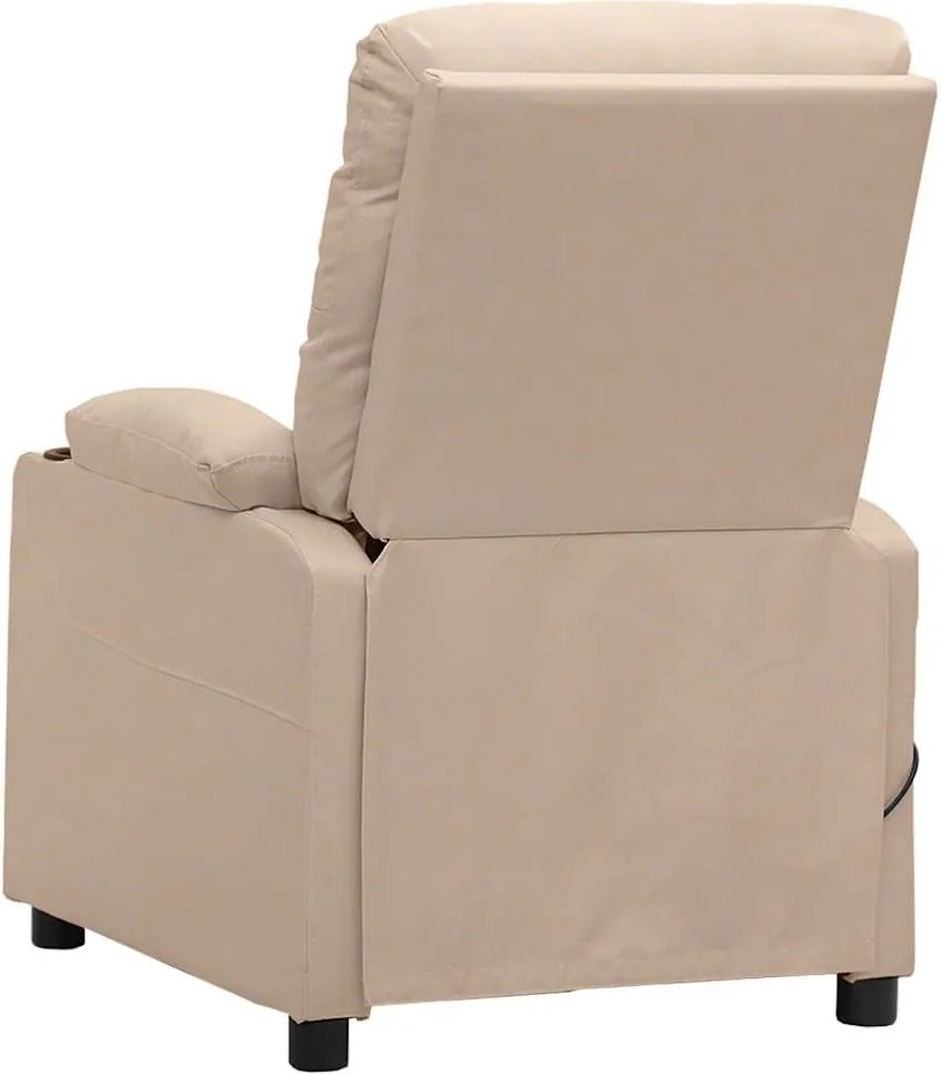 Elektrické polohovací křeslo krémové textil 3098848