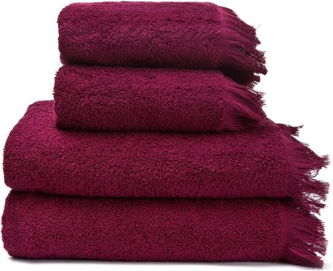Set 2 červených ručníků a 2 osušek z čisté bavlny Casa Di Bassi