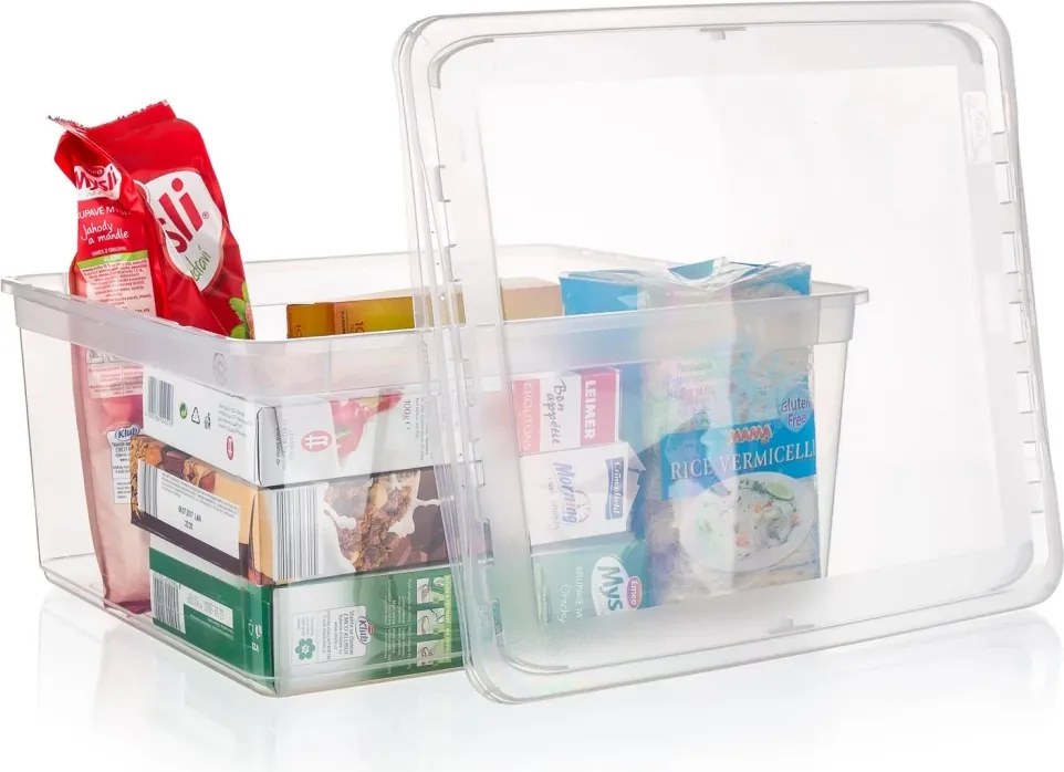 Keeeper Úložný box s víkem (má 2 funkce) BEA Clearbox 18L, 39 x 35,5 x 18 cm