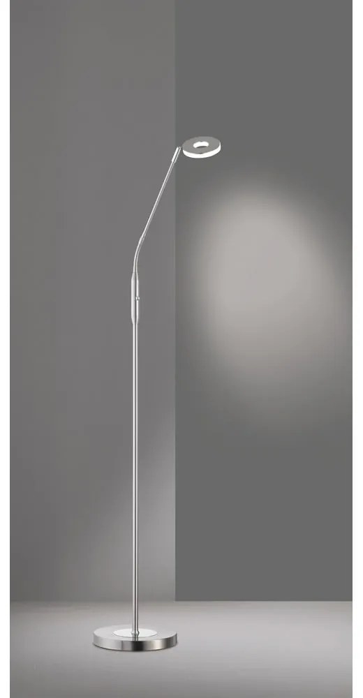 LED stmívatelná stojací lampa ve stříbrné barvě (výška 150 cm) Dent – Fischer &amp; Honsel