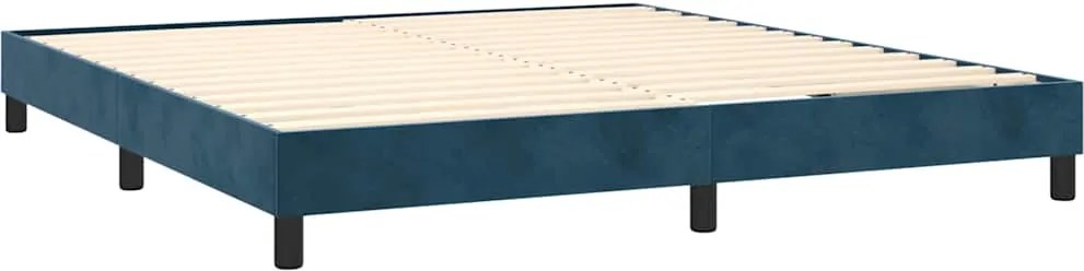 Box spring postel s matrací a LED tmavě modrá 160x200 cm samet 3134535