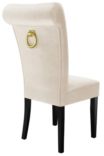 Čalouněná jídelní židle ST65 + klepadlo, Klepadlo: zlaté, Barva křesla: bíla polomatná, Potah: Magic Velvet 2258