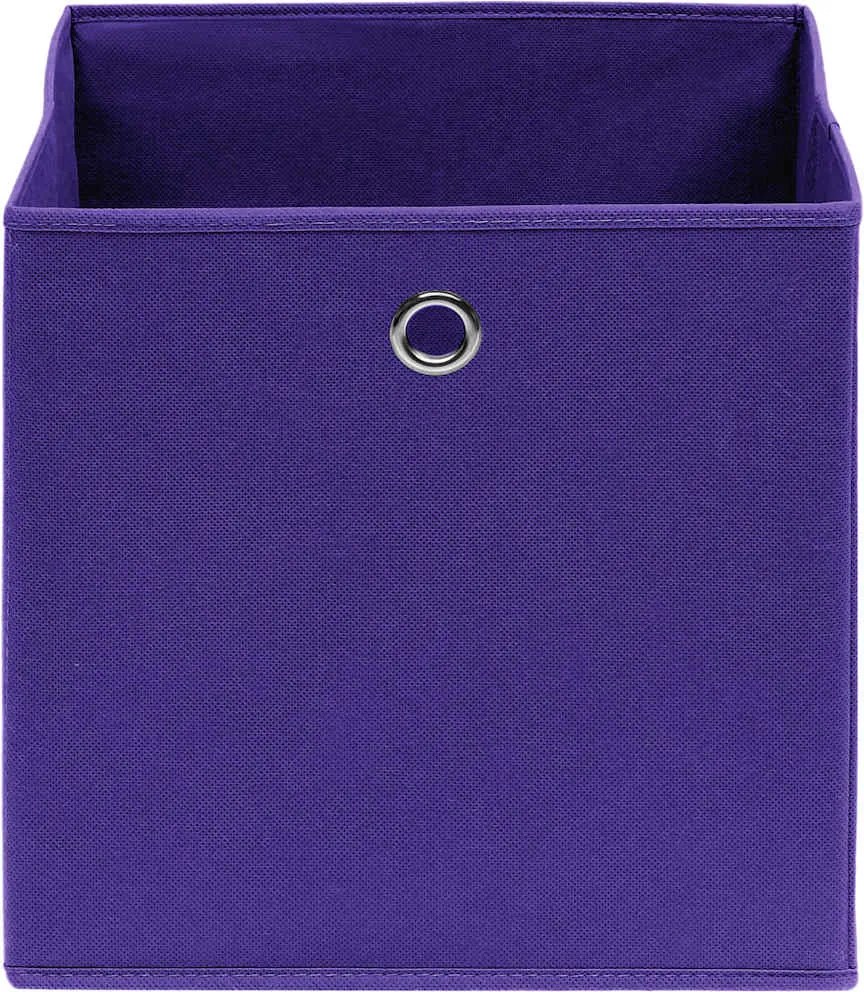 Úložné boxy 10 ks fialové 32 x 32 x 32 cm textil 288355