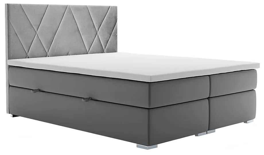 Postel boxspring, šedá, 160x200, ORA