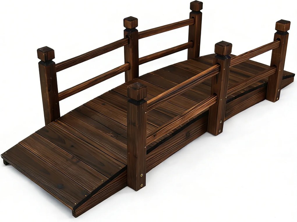 Dekorační zahradní mostek BestBerg BBGD-4001 / 150 x 55 x 42,5 cm / hnědá