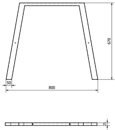 Sapho Twiga Ocelová podpěra 80 x 67 cm, černá mat VC442