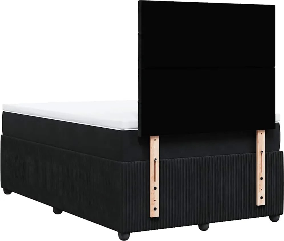 Box spring postel s matrací černá 120 x 190 cm samet 3292288