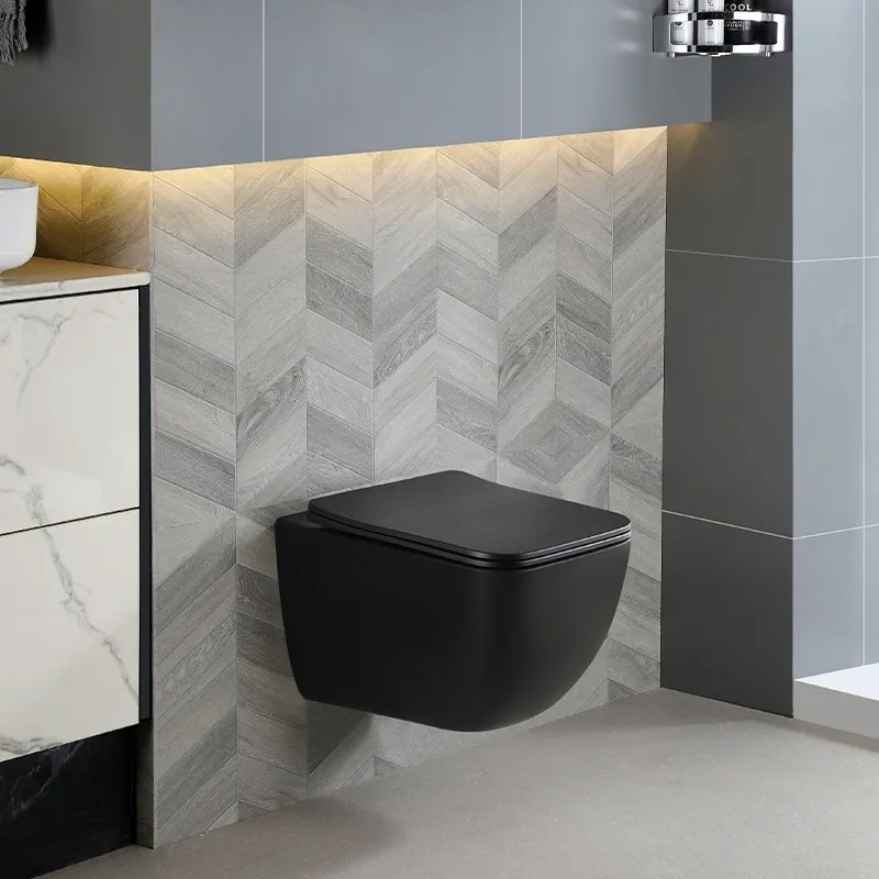 BPS-koupelny Závěsná WC mísa se SoftClose sedátkem HYD-6837, černá mat
