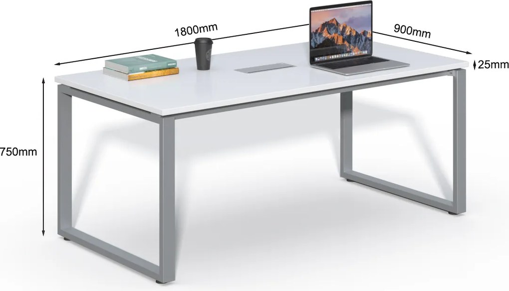 Jednací stůl Houseland Prime Meet 01 180 cm bílý
