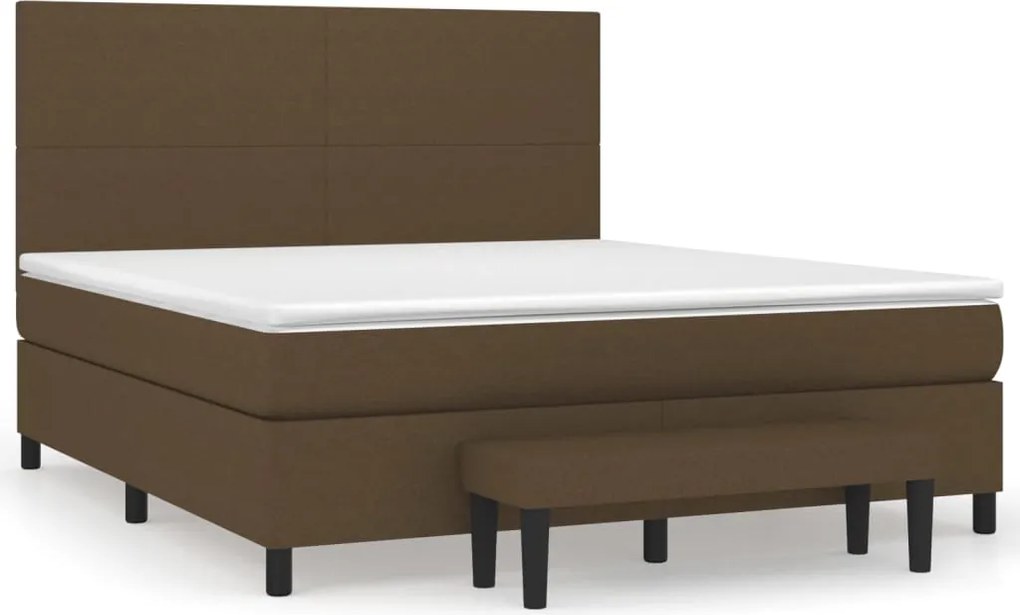 Box spring postel s matrací tmavě hnědá 180x200 cm textil 3136456