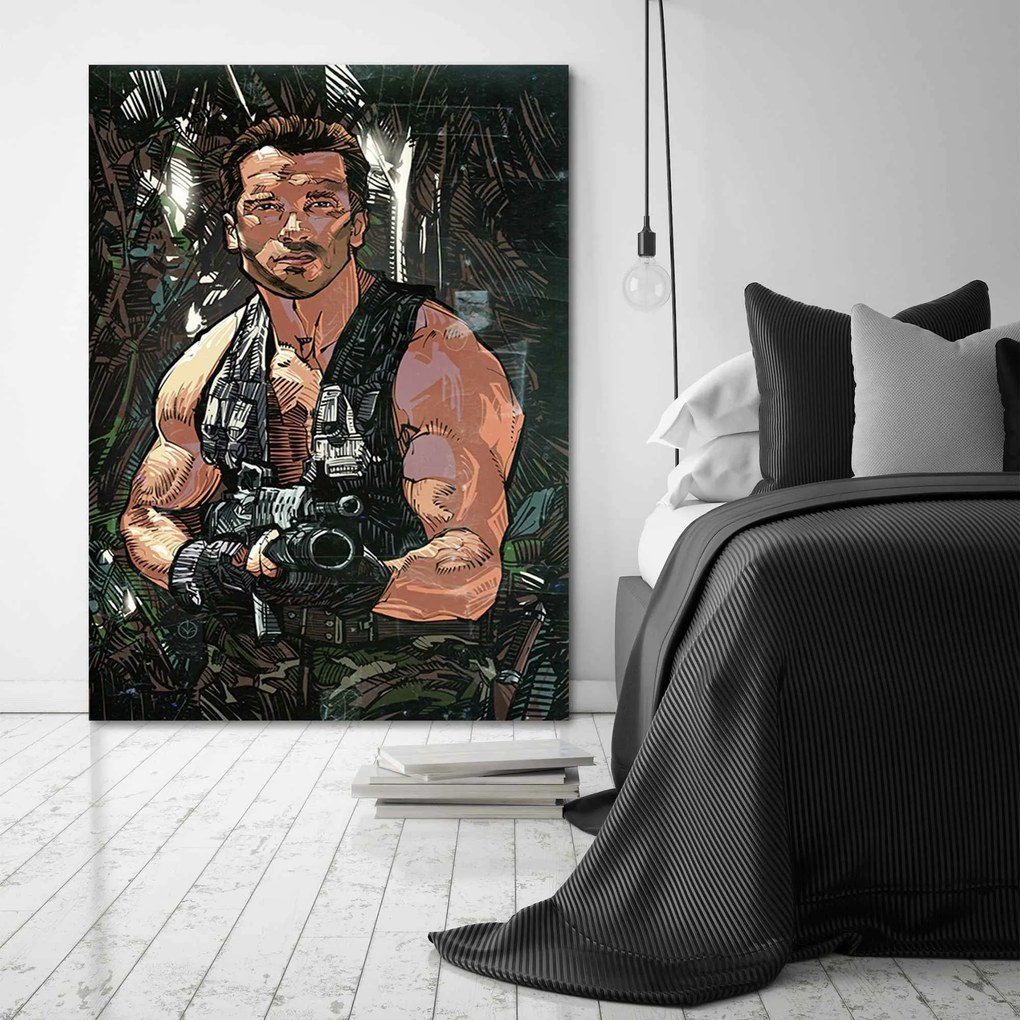 Gario Obraz na plátně Predátor, Arnold Schwarzenegger - Nikita Abakumov Rozměry: 40 x 60 cm