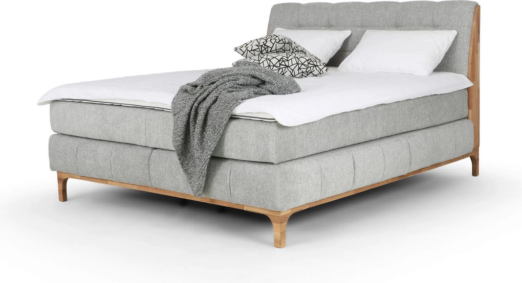 XXXLutz POSTEL BOXSPRING, 180/200 cm, platinová Welnova - Postele s úložným prostorem - 000840018902