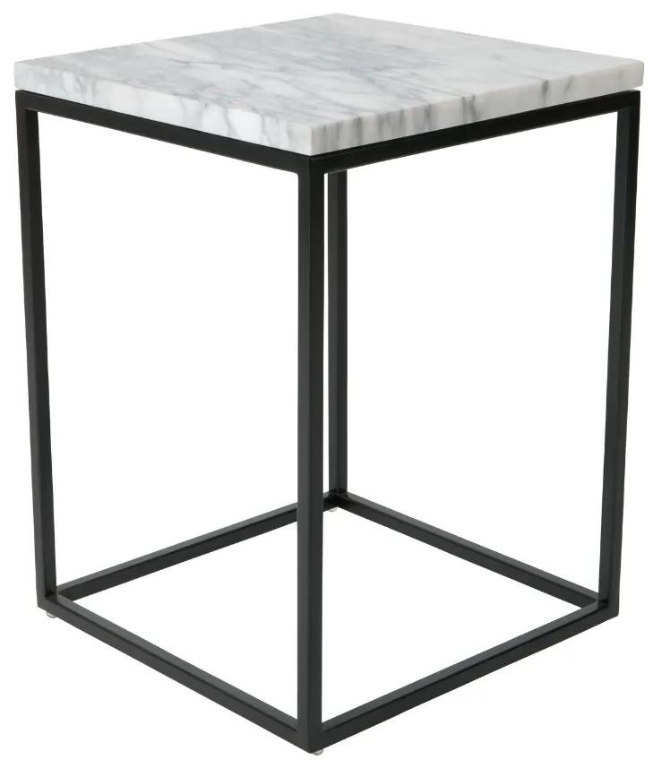 OnaDnes -20% Bílý mramorový odkládací stolek ZUIVER MARBLE POWER 32 x 32 cm