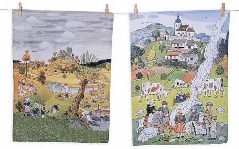 Bavlněné utěrky Matějovský LADA Dětské hry v Létě &amp; Podzim 50 x 64 cm 2 ks
