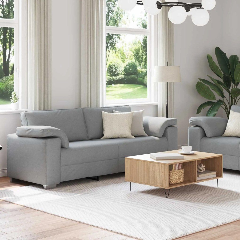 Pohovka 2 ks Světle šedá textil 3324740