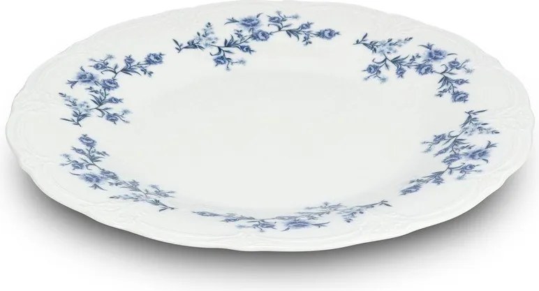 Bílý/modrý servírovací porcelánový talíř ø 32 cm Retro – BonBistro