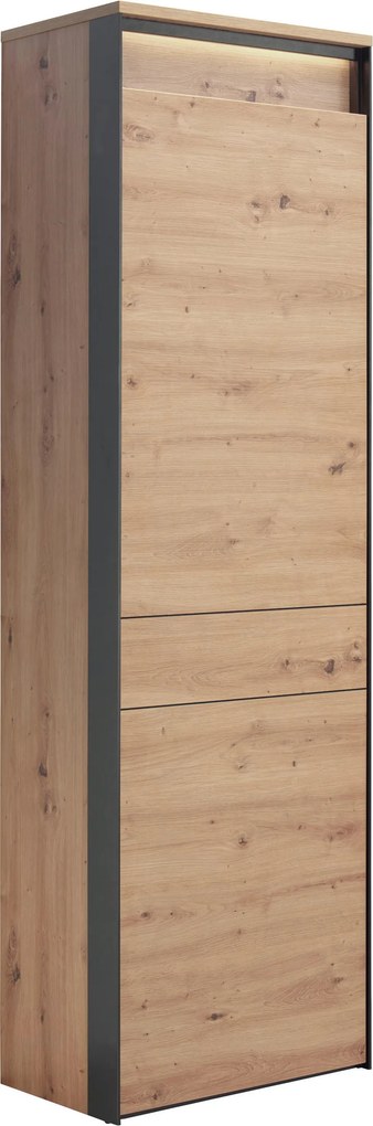 XXXLutz SKŘÍŇ NA ODĚV, černá, dub artisan, 60/200/38 cm Voleo - Skříně na oblečení - 000589000504