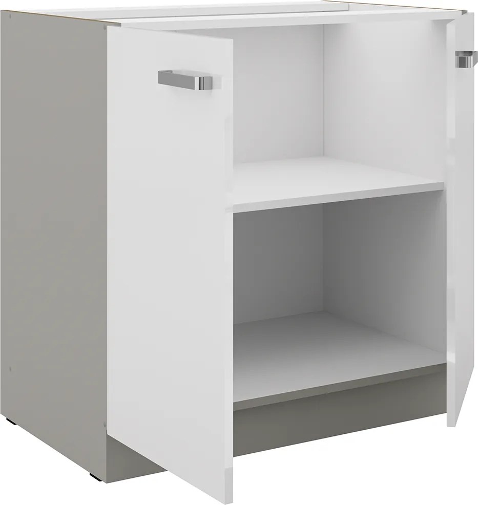 Kuchyňská linka BIANCA sb | 260x270 cm | UNI dvířka | světle šedá/bílá lesk